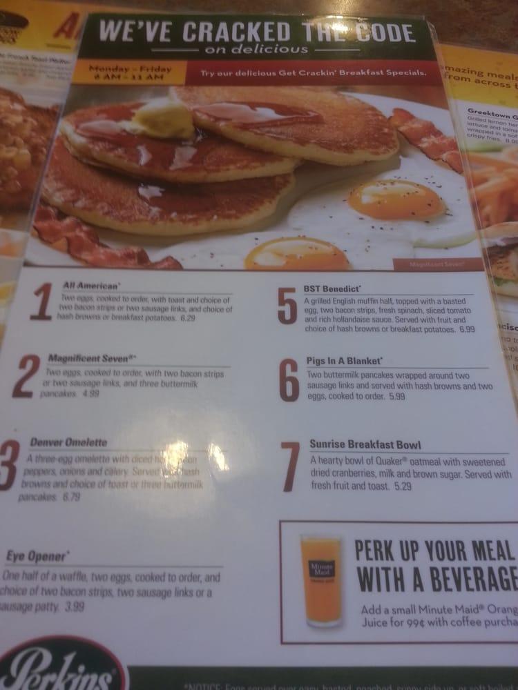 Carta de Perkins Family Restaurant, Bullhead City