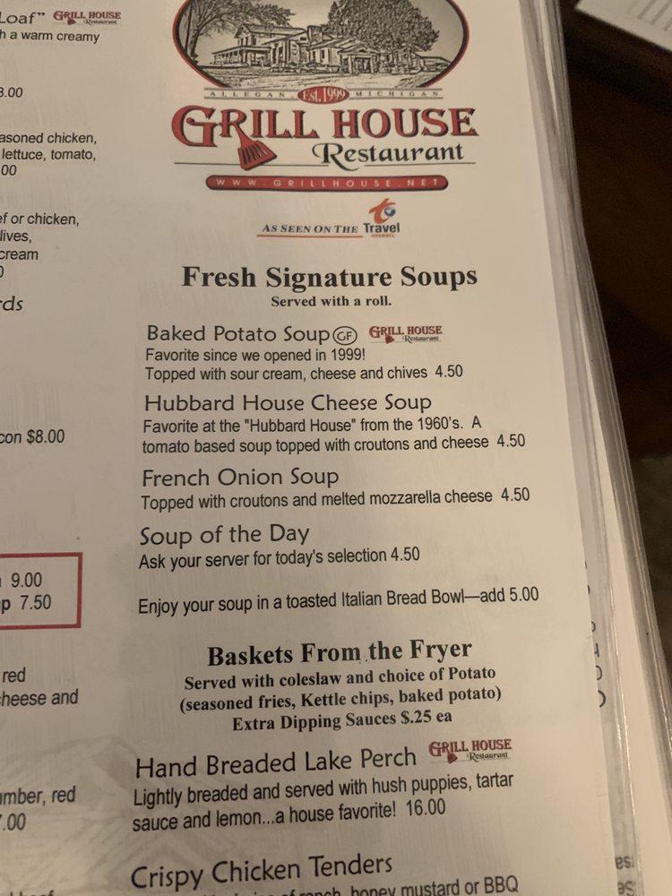 Menu at The Grill House steakhouse, Allegan, 32nd St