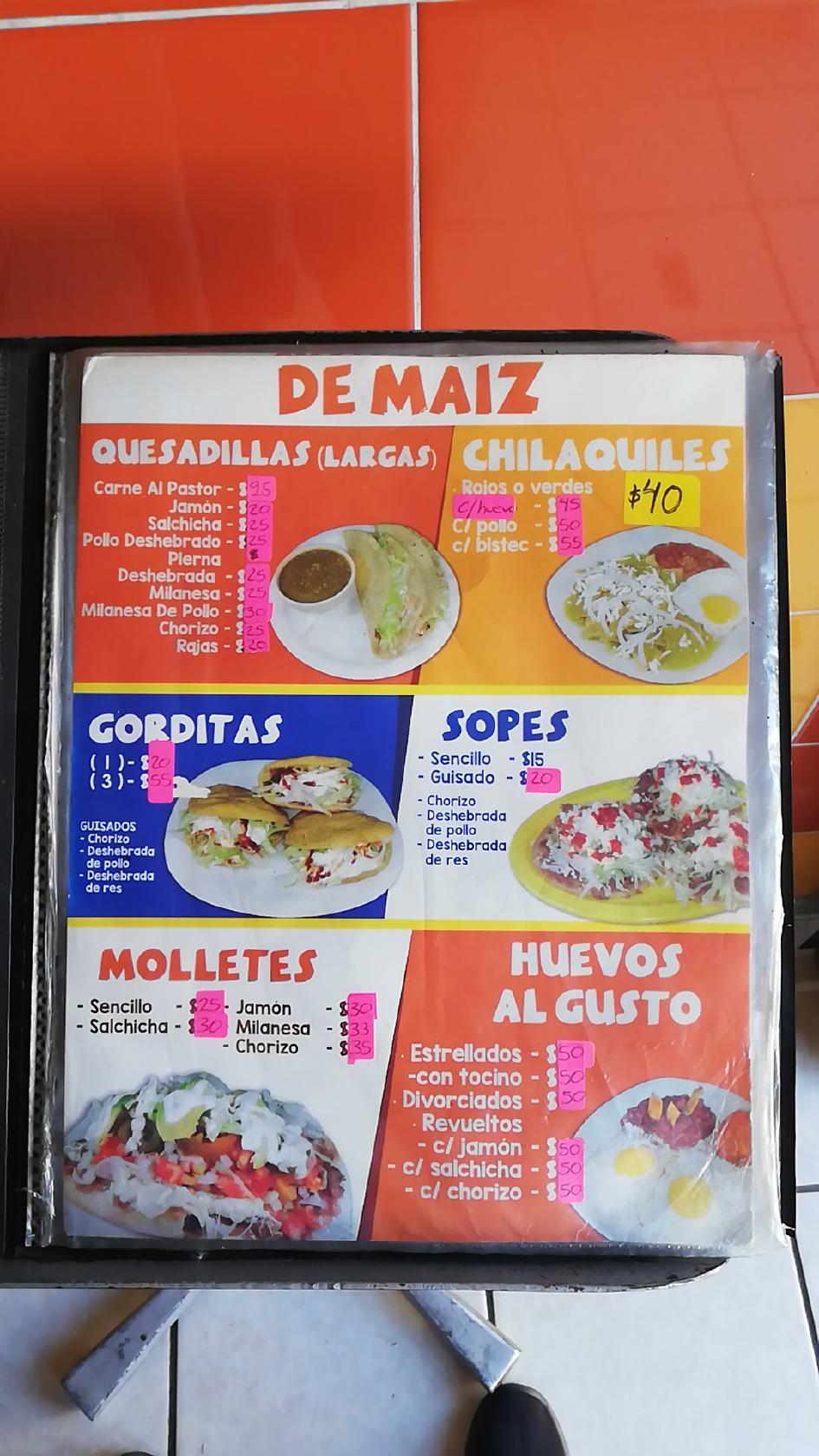 Menu at Torta Express Casa Blanca restaurant, Morelia