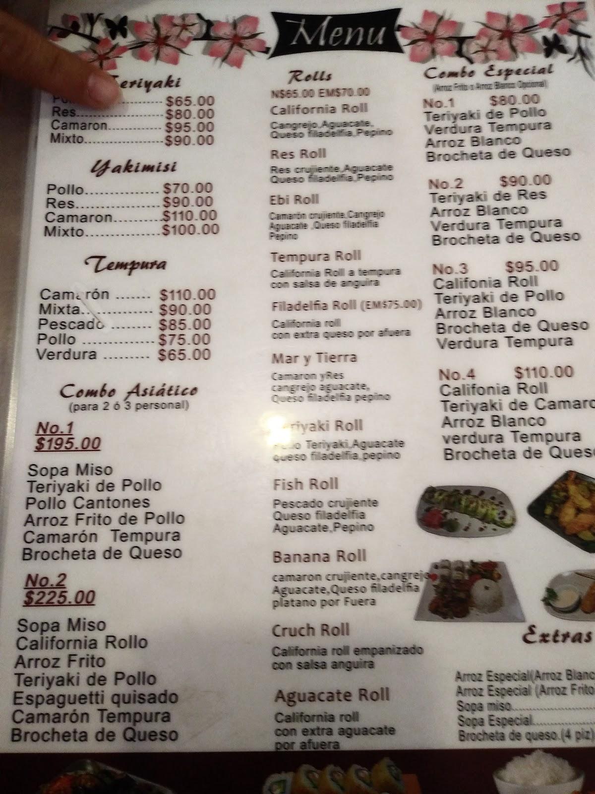 Menu at Restaurante Yue Yang, Tijuana