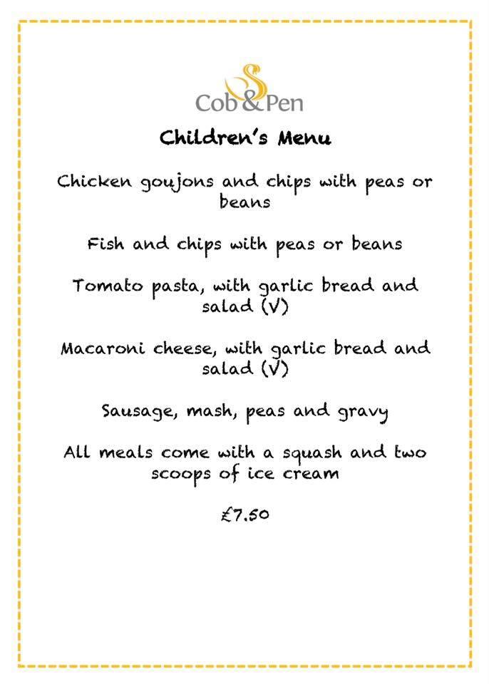 Menu at Cob & Pen pub & bar, Fareham