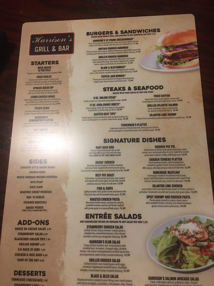 Menu at Harrison's Grill & Bar, Clinton