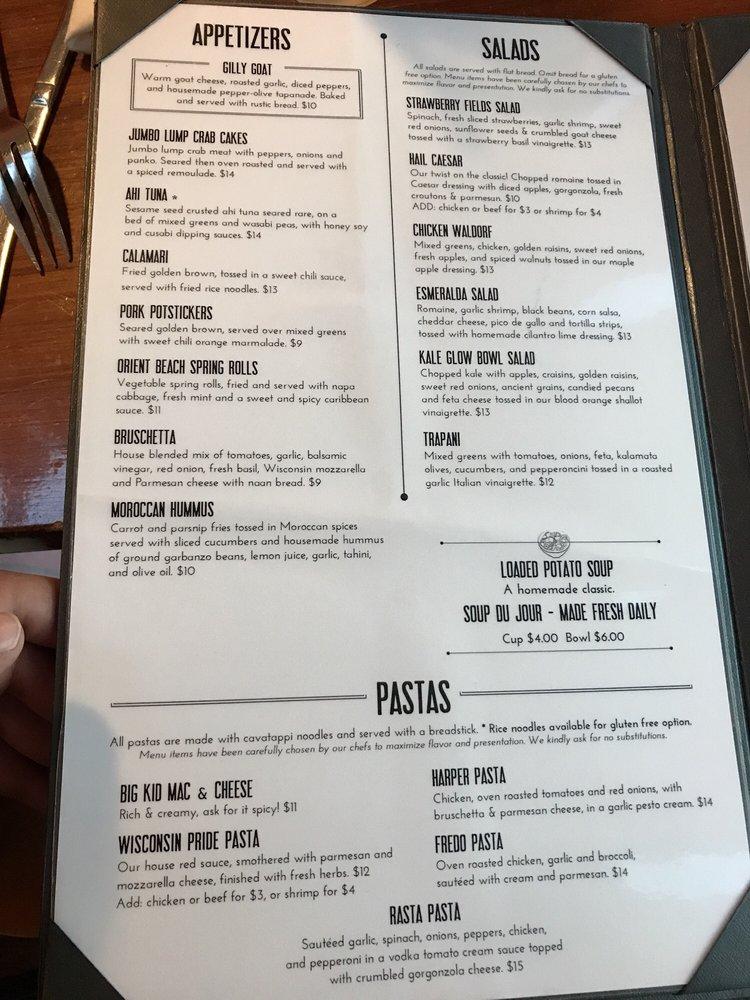 Menu at High Rock Cafe, Wisconsin Dells, 232 Broadway Ave