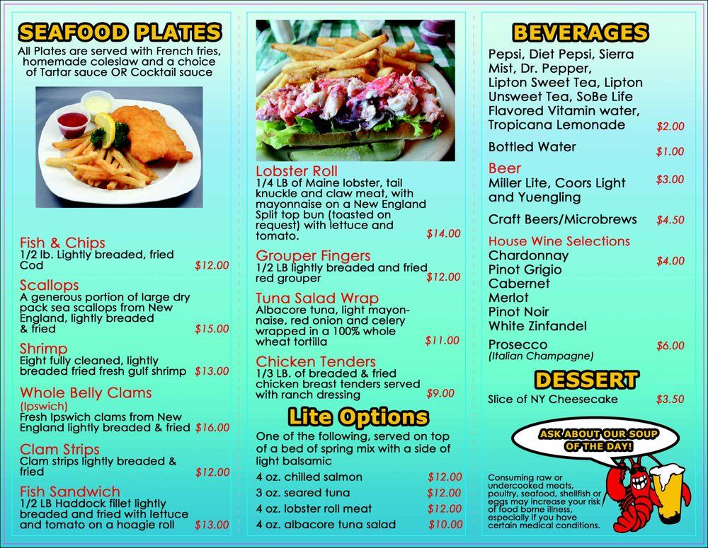 Menu at Mainely Seafood Cafe, Burnt Store Marina