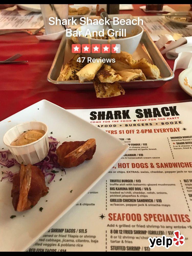 Menu at Shark Shack restaurant, Galveston