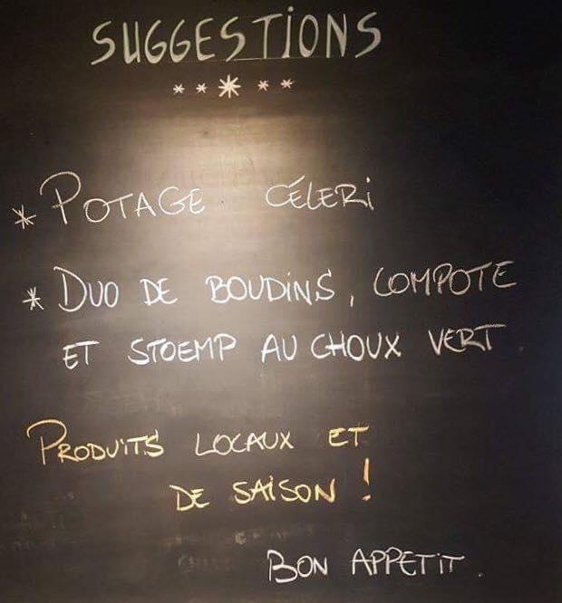 Menu at La Couronne - Bar de Copains, Braine-le-Château