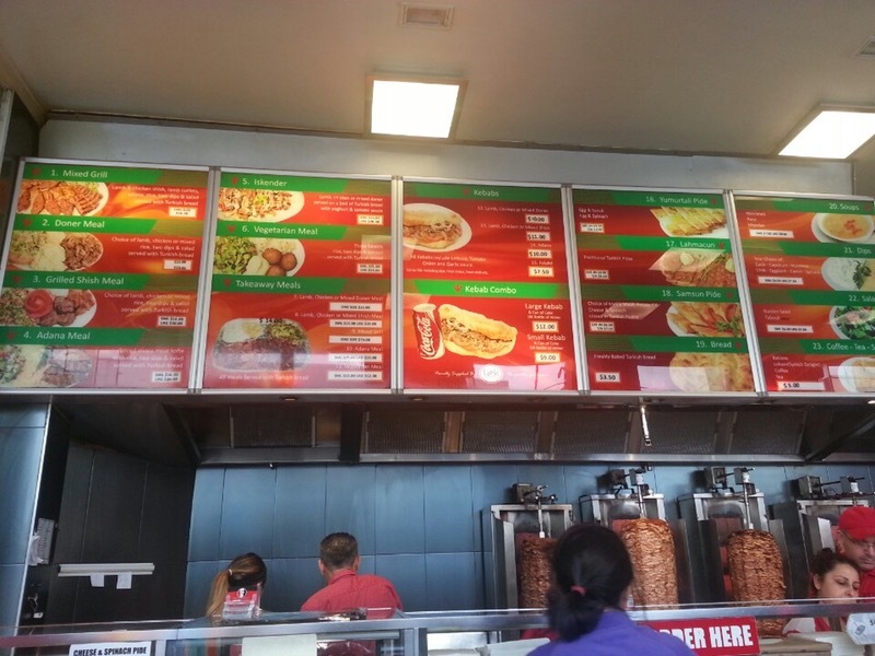 Menu at Melbourne Kebab Station fast food, Coburg