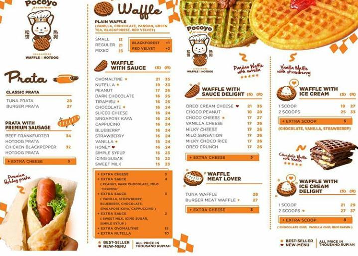 Menu at Pocoyo Waffle restaurant, Banjarmasin, Jl. Ahmad Yani KM.2 No.1 - 3