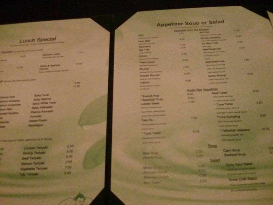 Menu at Sumo Japanese Sushi And Hibachi Grill restaurant, Ithaca