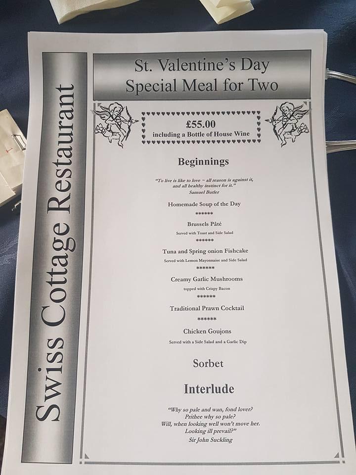 Menu at Swiss Cottage Restaurant & Lounge Bar, Hornsea