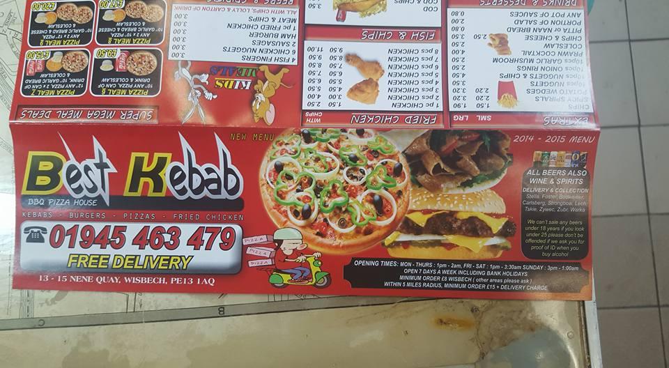 Menu at Best Kebab Bbq House, Wisbech