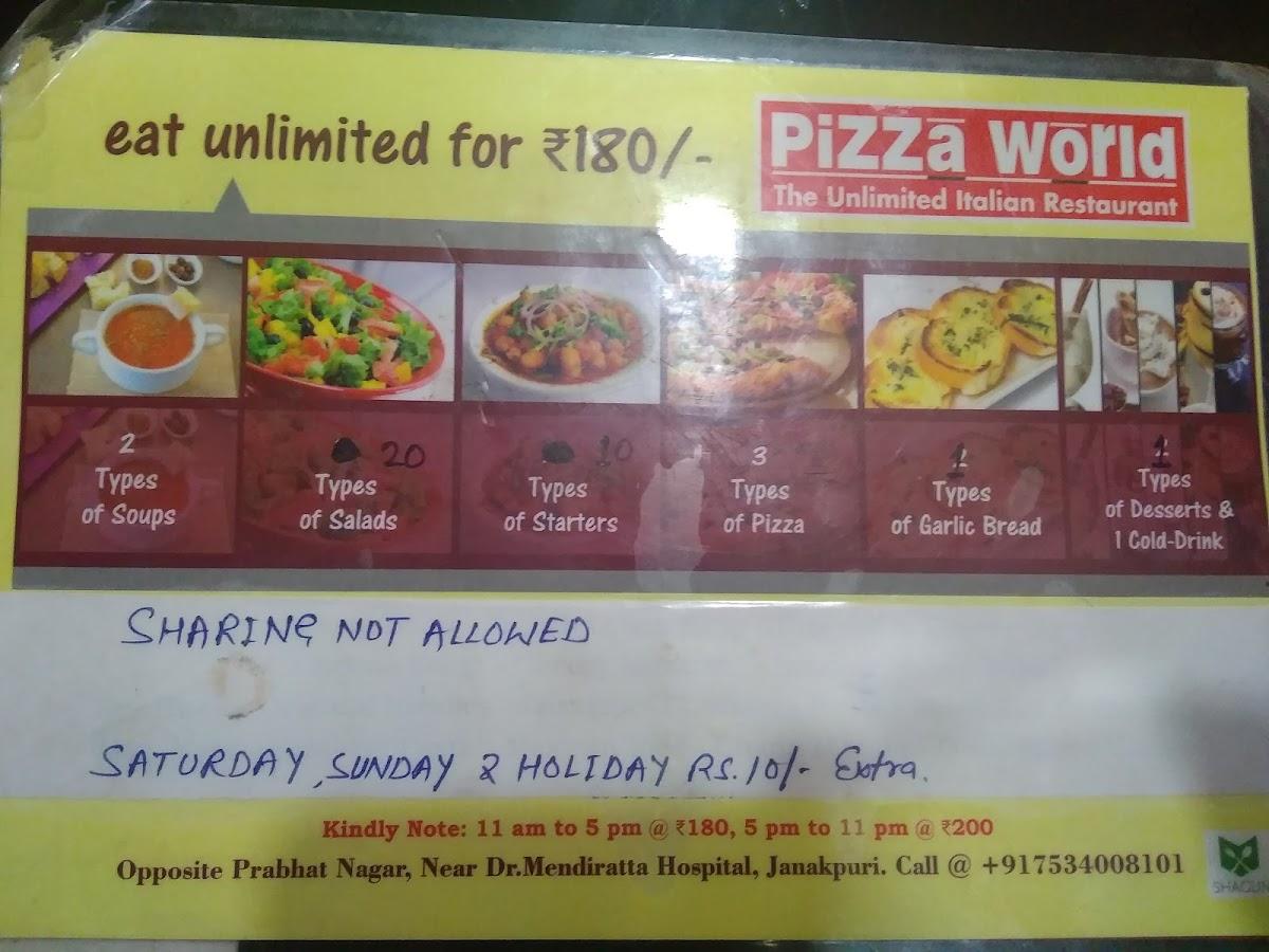 Menu at Pizza World, Bareilly