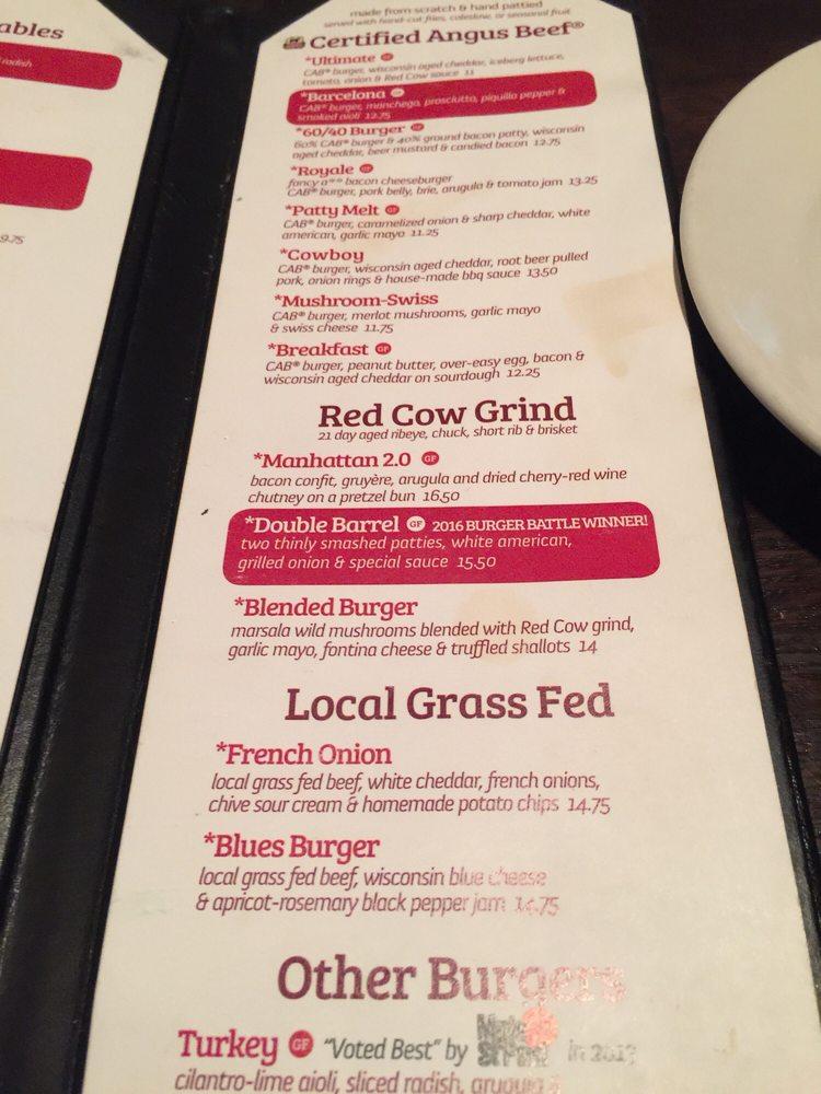Menu at Red Cow St. Paul pub & bar, Saint Paul, 393 Selby Ave