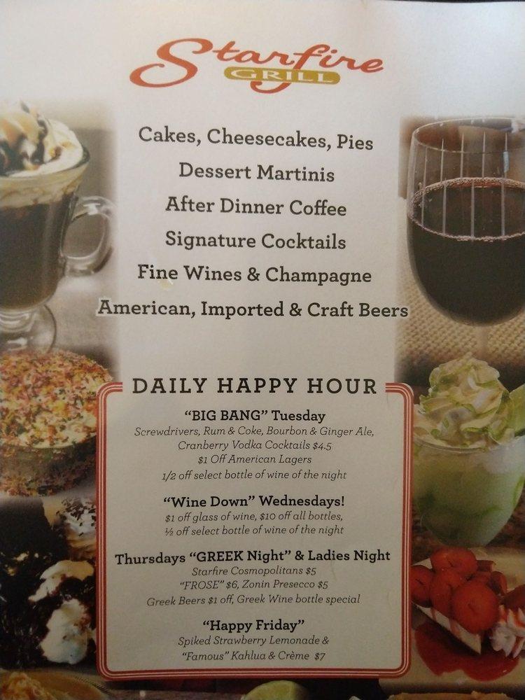 Menu at Starfire Grill pub & bar, Florence