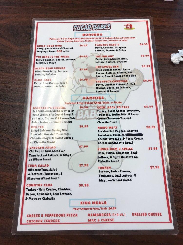 Menu at Sugar Babes Donut Shop & Deli restaurant, Melissa