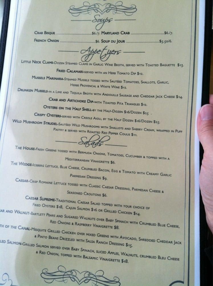 Menu at The Bayard House Restaurant, Chesapeake City