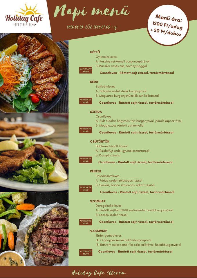 Menu at Holiday Cafe, Cegléd, Fürdő út 17