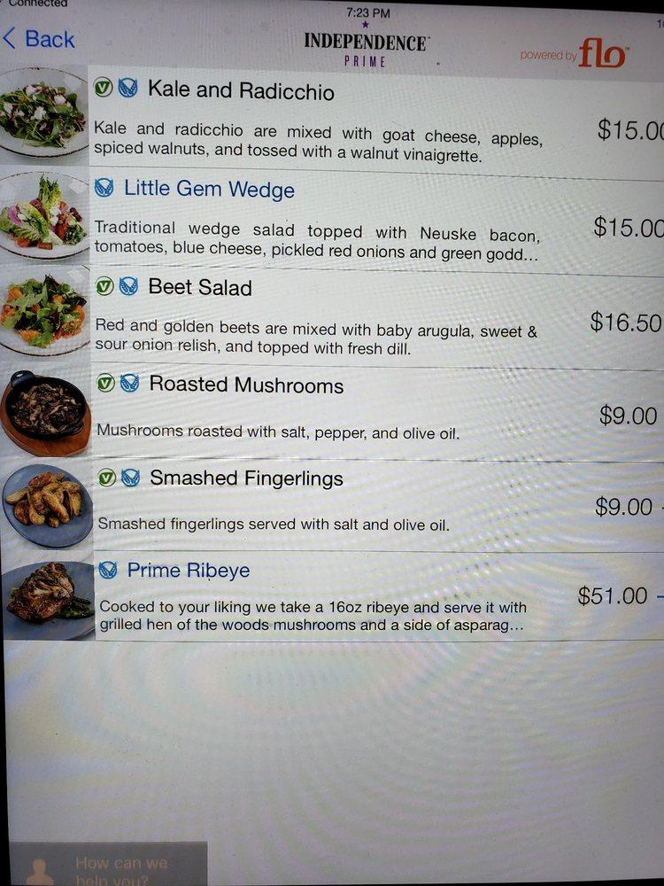 Menu at Independence Prime pub & bar, Philadelphia, Essington Ave
