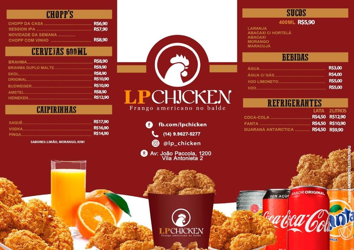 Menu at LP Chicken restaurant, Lençóis Paulista