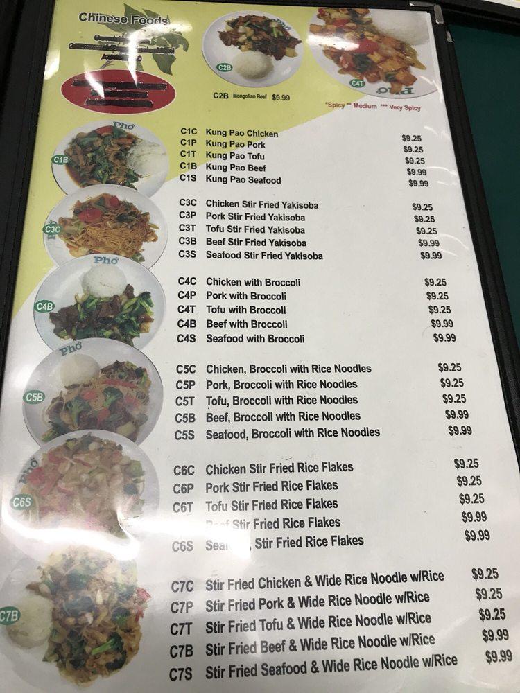Menu at Pho 38th restaurant, Tacoma, S Steele St STE G