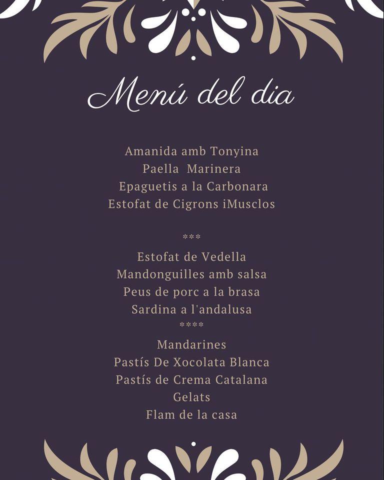 Menu at Casa Ricard restaurant, Alió