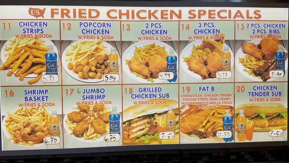 Menu at US Fried Chicken fast food, New Brunswick, 781 Somerset St