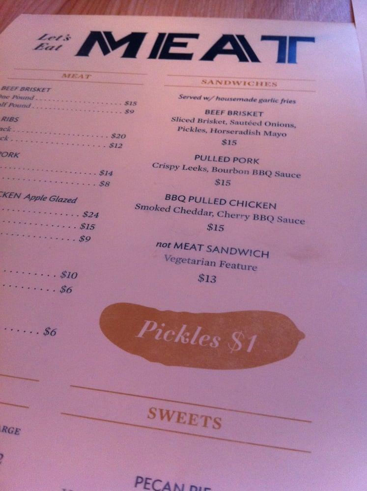 Menu at MEAT BBQ, Edmonton