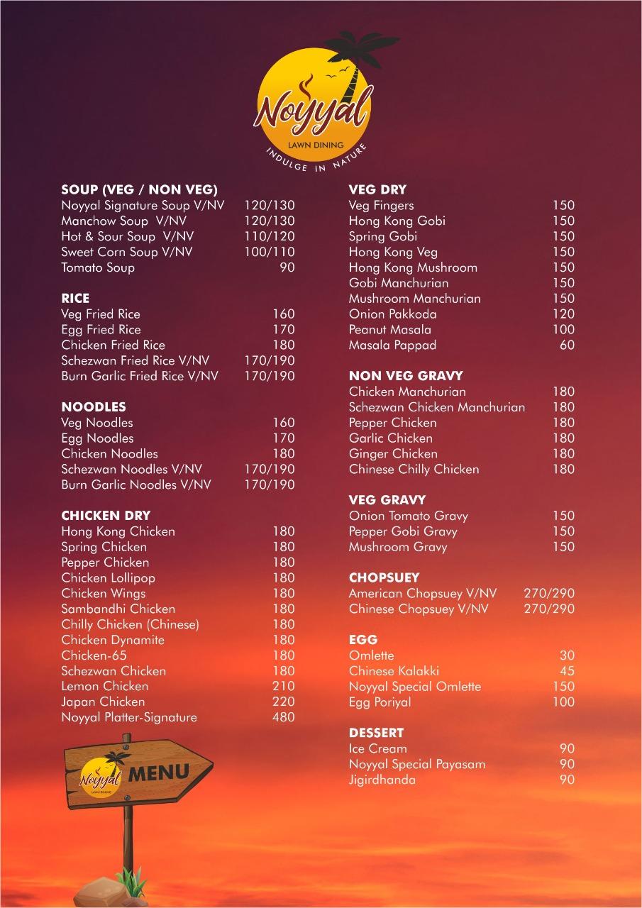 Menu at Noyyal Family Restaurant, Coimbatore