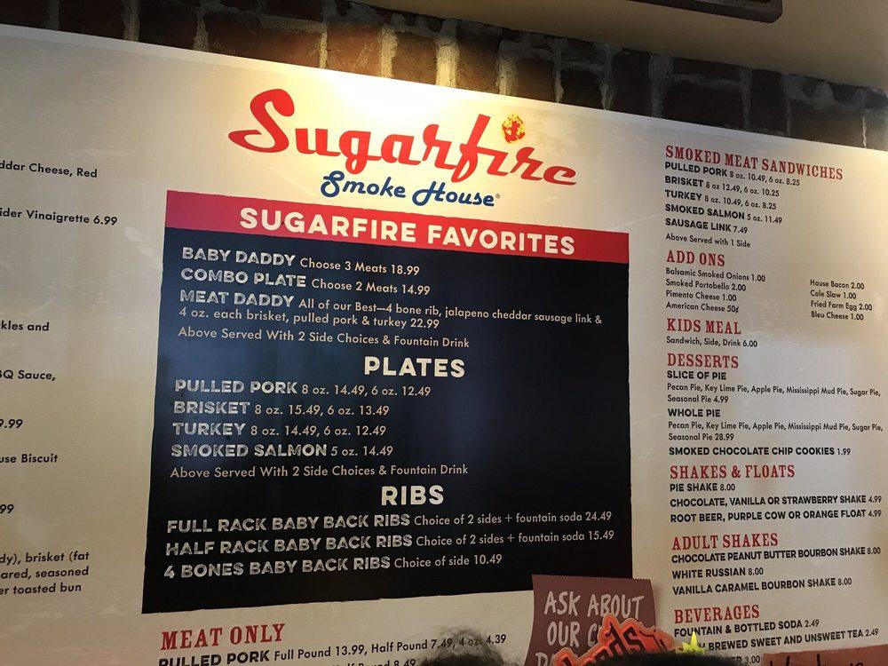 Menu at Sugarfire Smoke House BBQ, Olivette, Olive Blvd #114