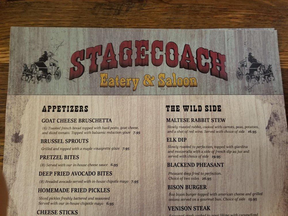 Menu at The Lockport Stagecoach restaurant, Lockport