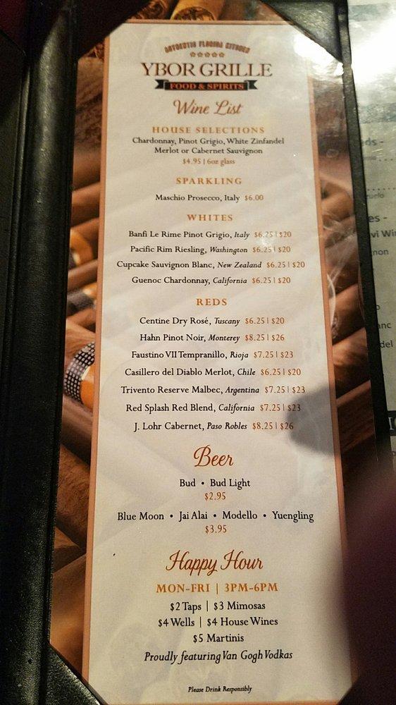 Menu at Ybor Grille pub & bar, Ruskin, 339 19th Ave NE