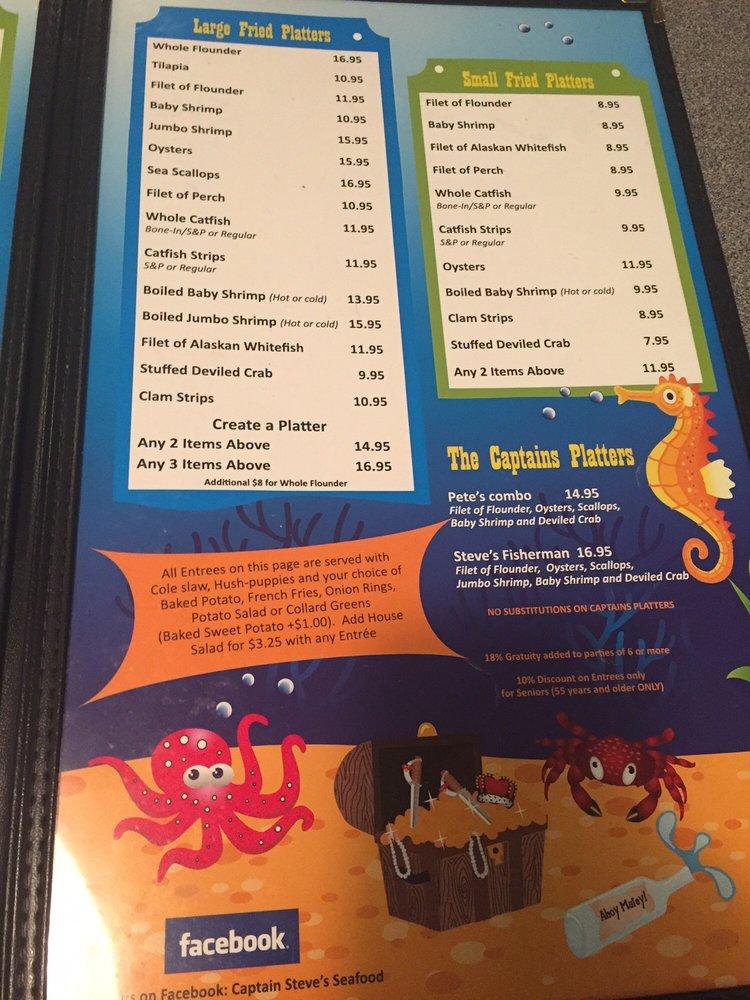 Menu at Captain Steve's Family Seafood Restaurant in Fort Mill, SC ...