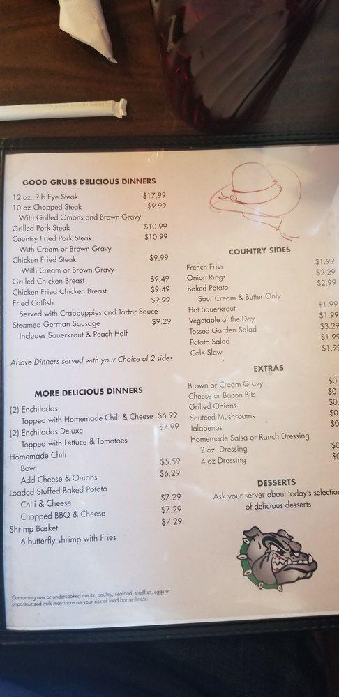 Menu at Gg's Corner Cafe, Marion