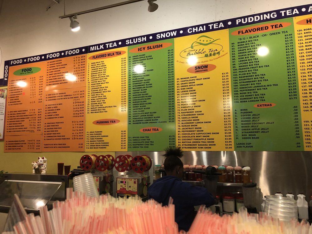 Menu at St Louis Bubble Tea restaurant, University City