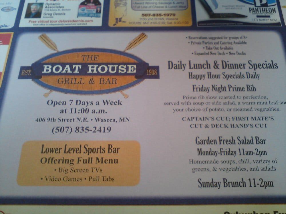 Menu at Boat House Grill and Bar, Waseca