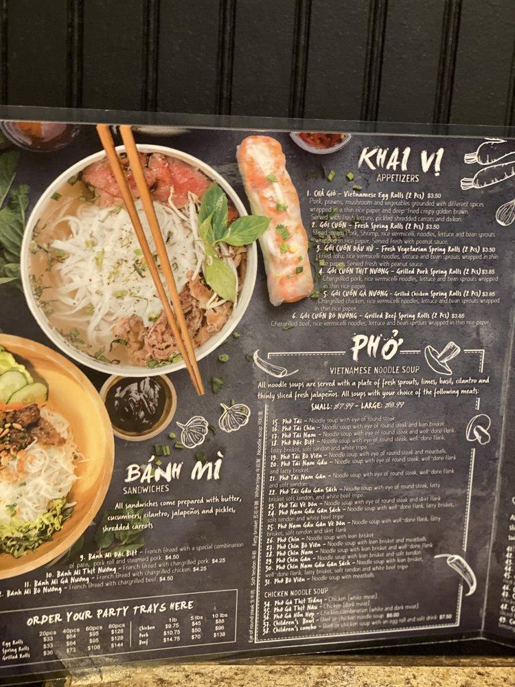 Menu at Pho Ben restaurant, Houston, 935 N Shepherd Dr