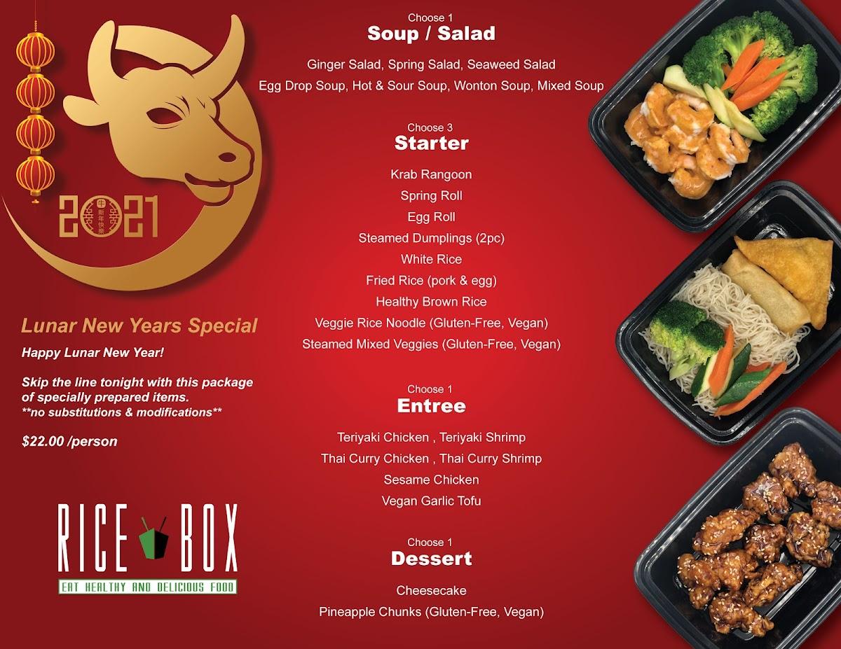 Menu at Rice Box Express - Sarasota Chinese Restaurant, Sarasota