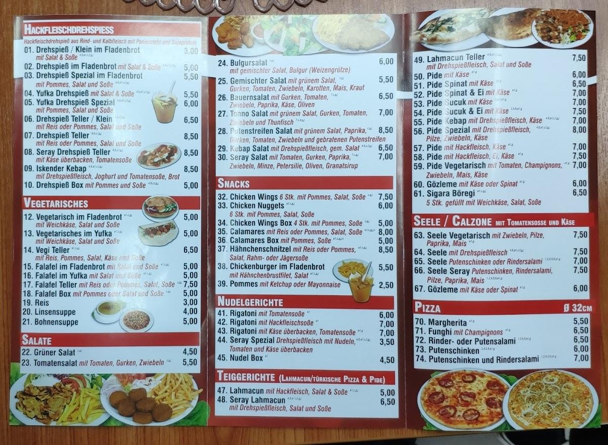 Speisekarte von Seray Pizza & Kebap, Bühl