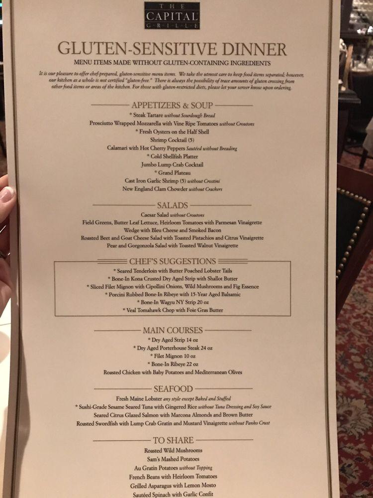 Menu at The Capital Grille pub & bar, Jacksonville