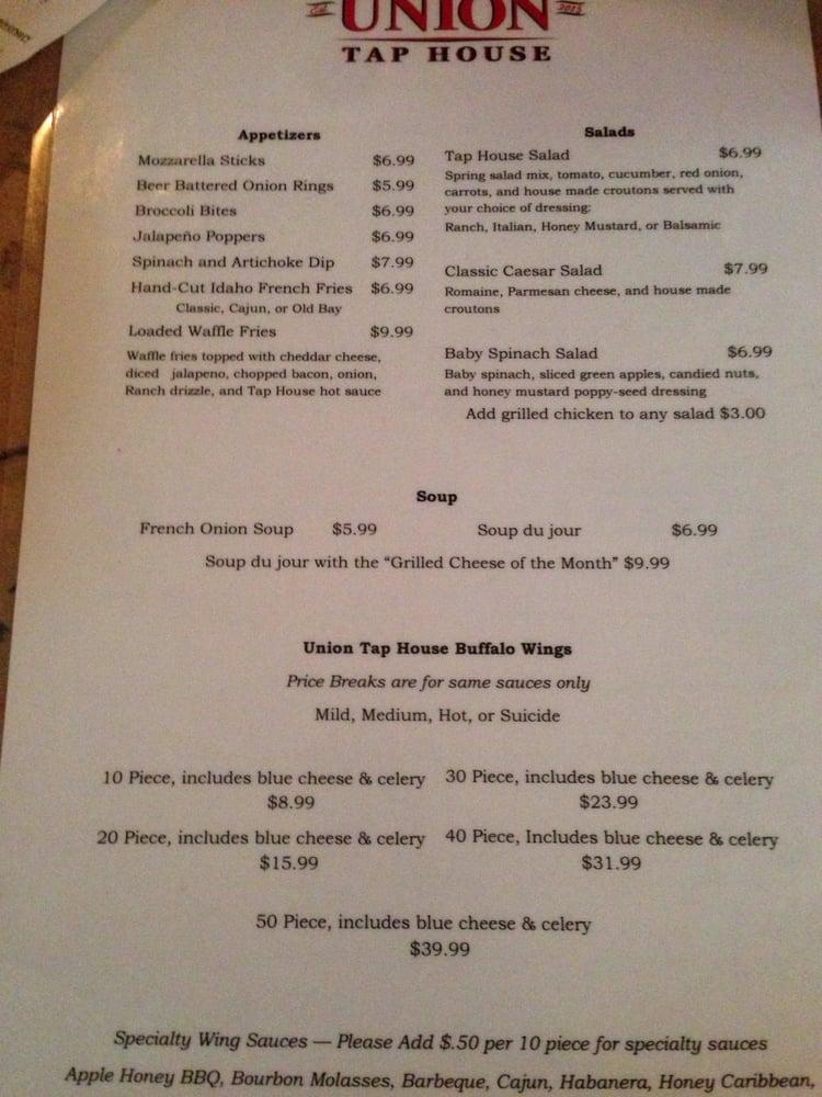 Menu at The Union Tap House pub & bar, Philadelphia