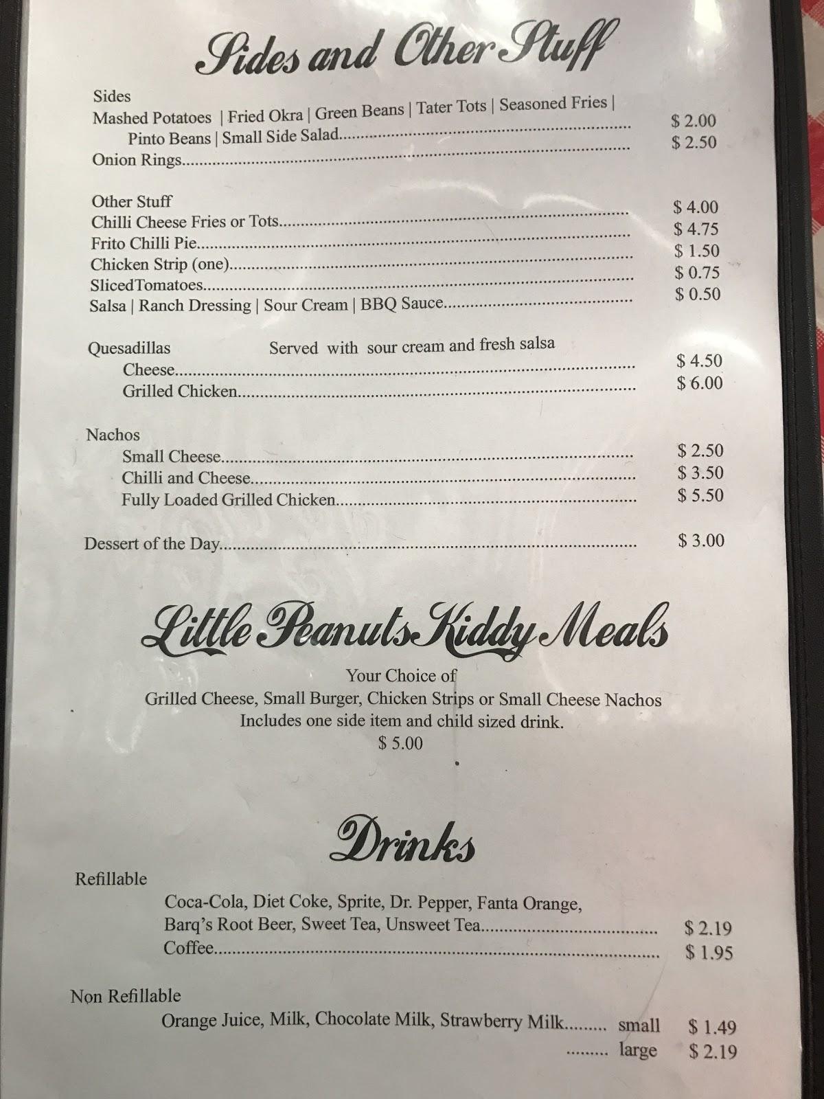 Menu at Watkins cafe, Nevada
