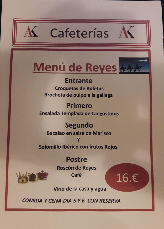 Menu at Ak Cafetería, Valladolid