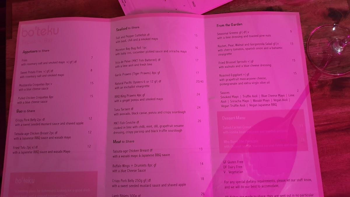 Menu at Bo'teku is now Trading as Bondi Grille Seafood & Steakhouse ...
