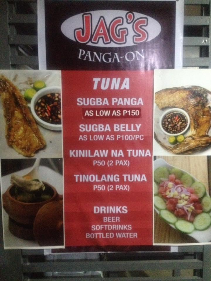 Menu at JAG's pub & bar, Digos City
