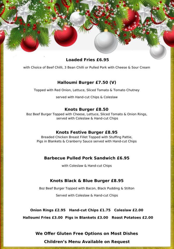 Menu at Knots Bar & Restaurant, Newark-on-Trent