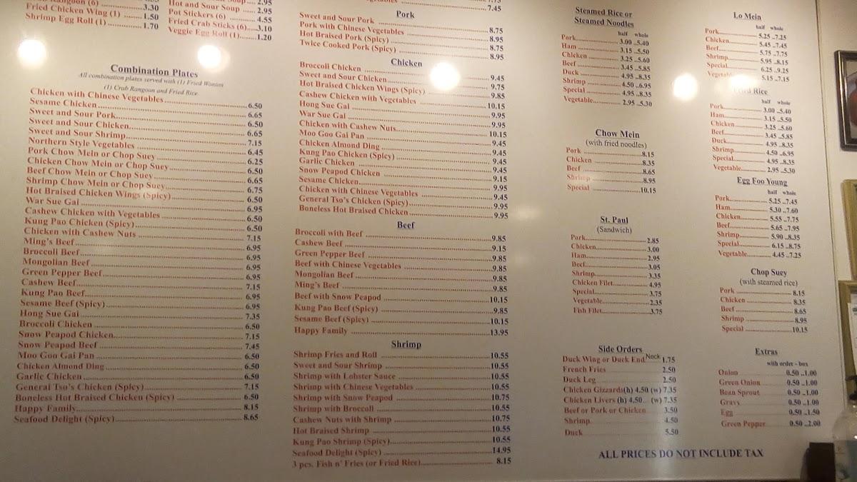 Menu at Sun Restaurant, Hazelwood