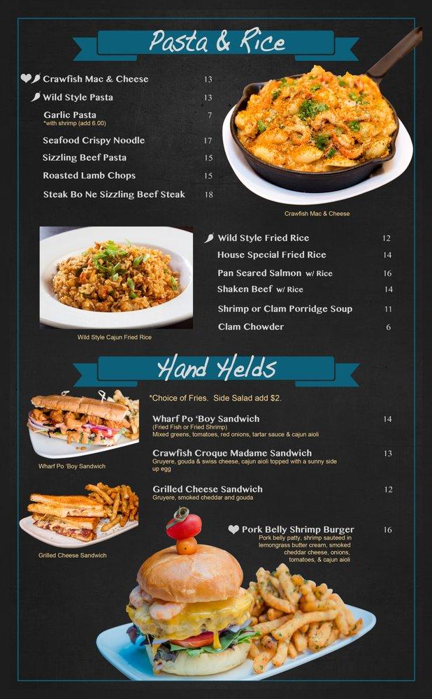Menu at The Wharf restaurant, Laguna Beach