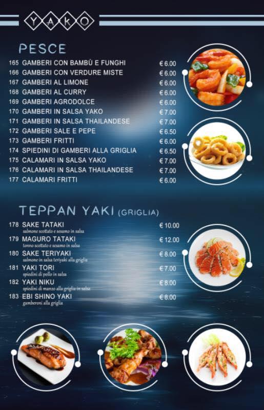Menu at Yako Asian Fusion restaurant, Cesena, Viale Gaspare Finali