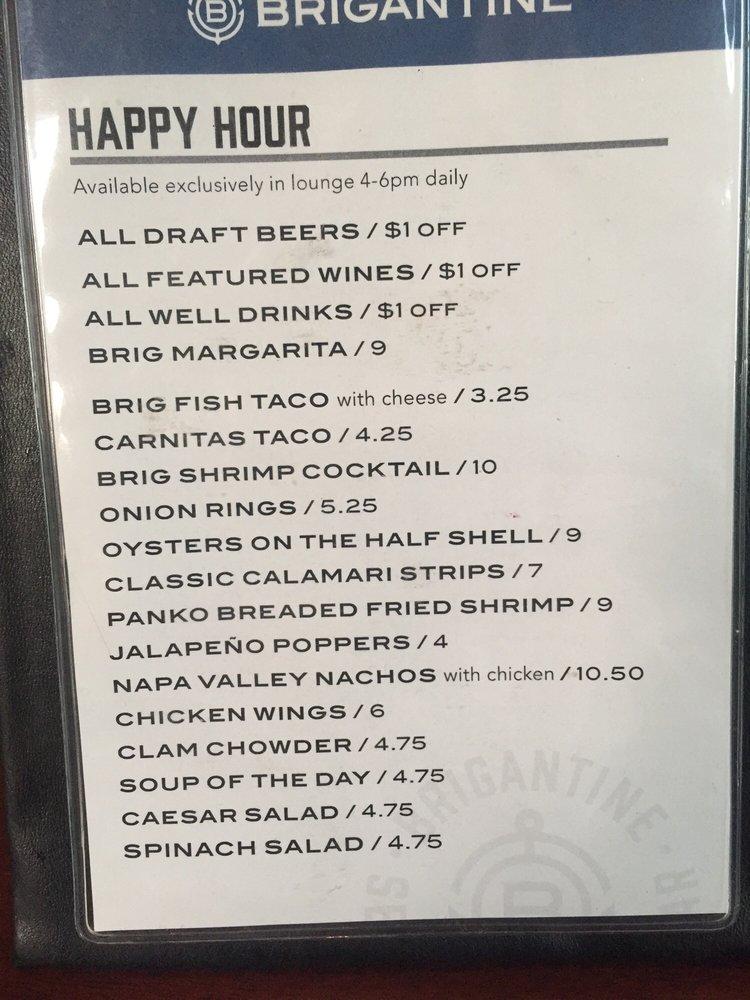 Menu at Brigantine Seafood & Oyster Bar, Del Mar, Camino Del Mar