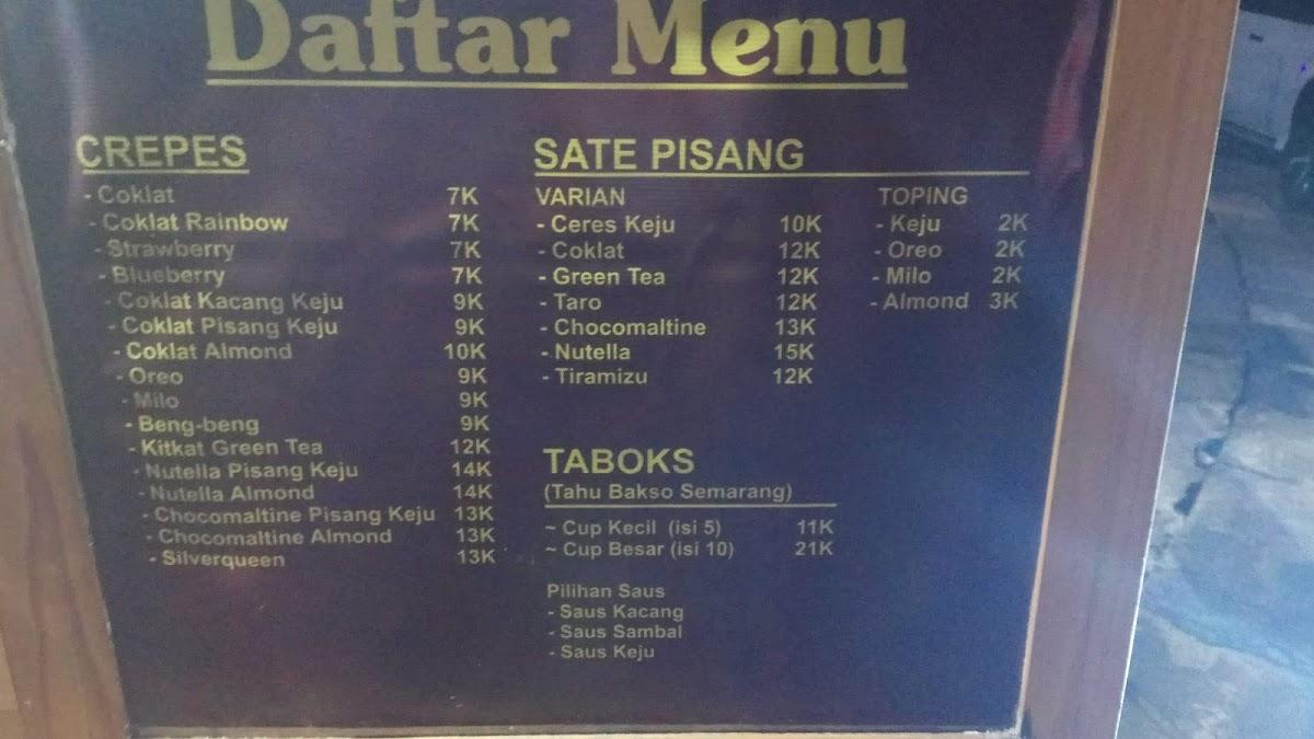 Menu at D'MECCA (Crepes, Sate Pisang, Tahu Bakso Semarang) cafe, Cilegon